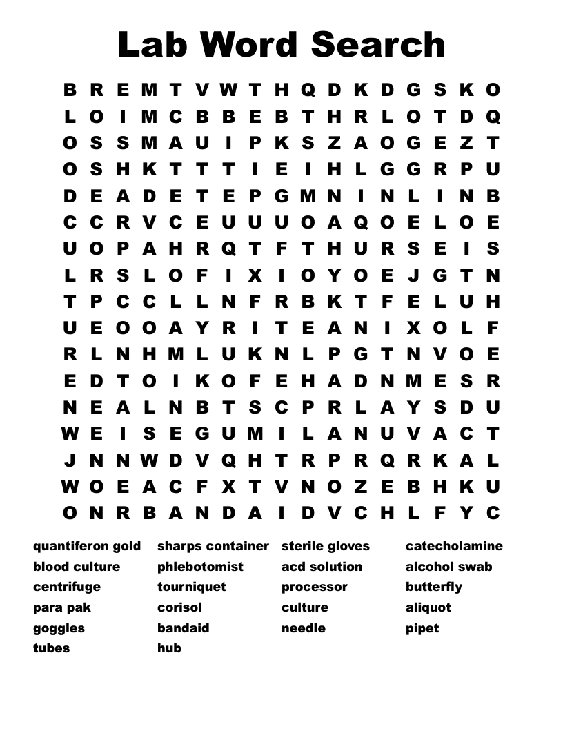Lab Word Search WordMint