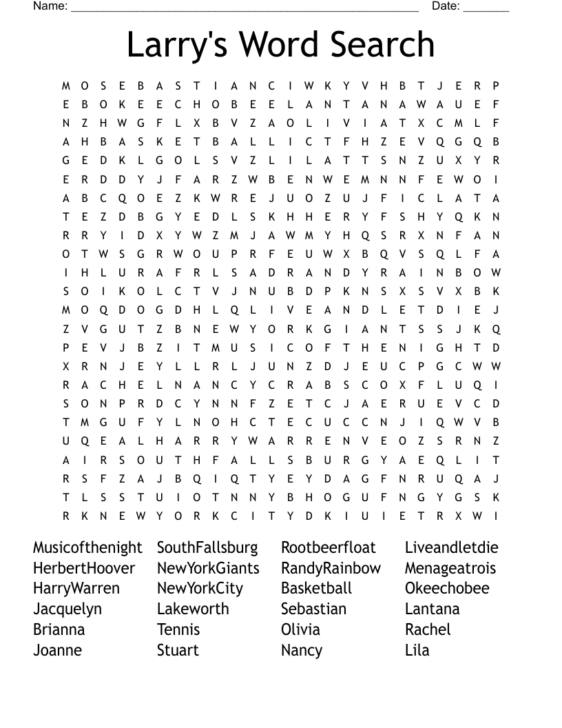 Larry's Word Search - WordMint