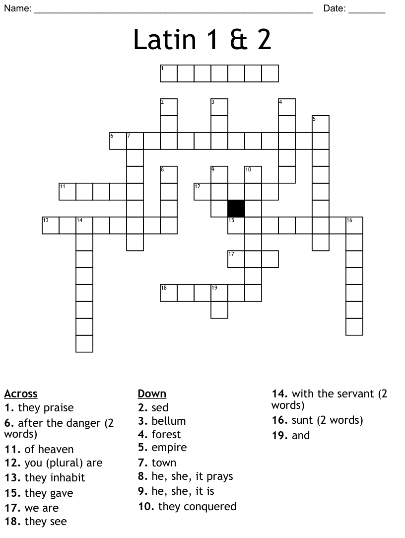 LATIN VOCAB Word Search - WordMint