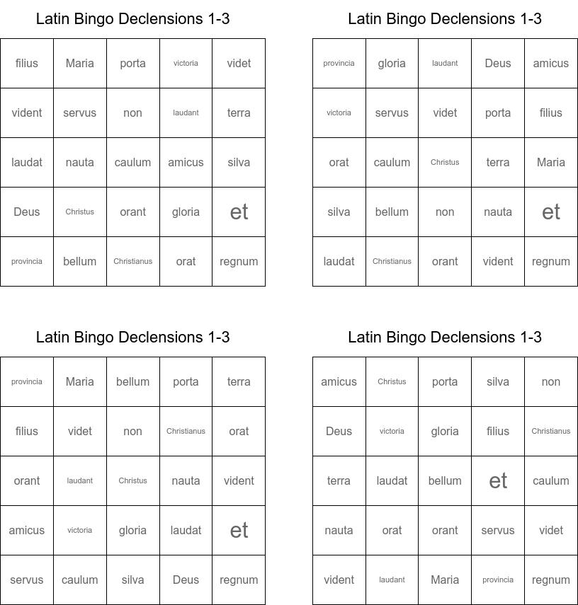 Latin Vocabulary Crossword - WordMint