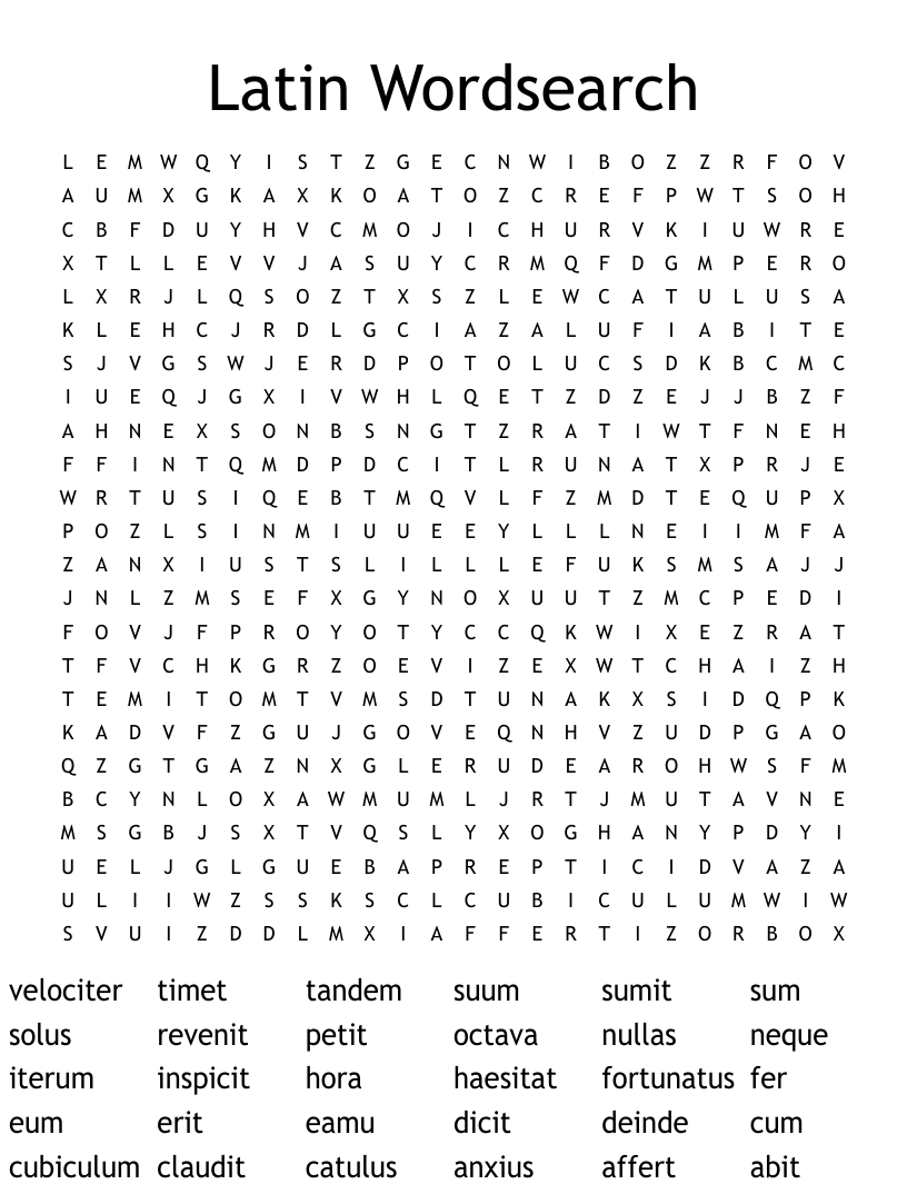 Latin Word Search - WordMint