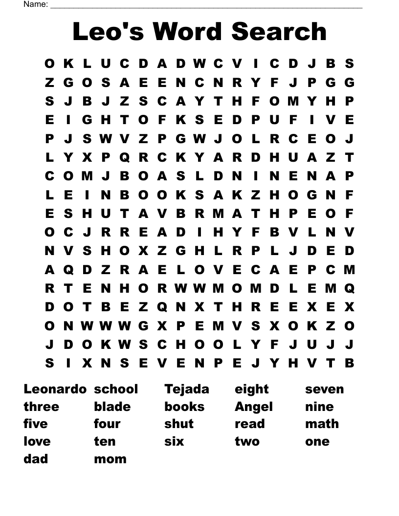 Leo's Word Search - WordMint