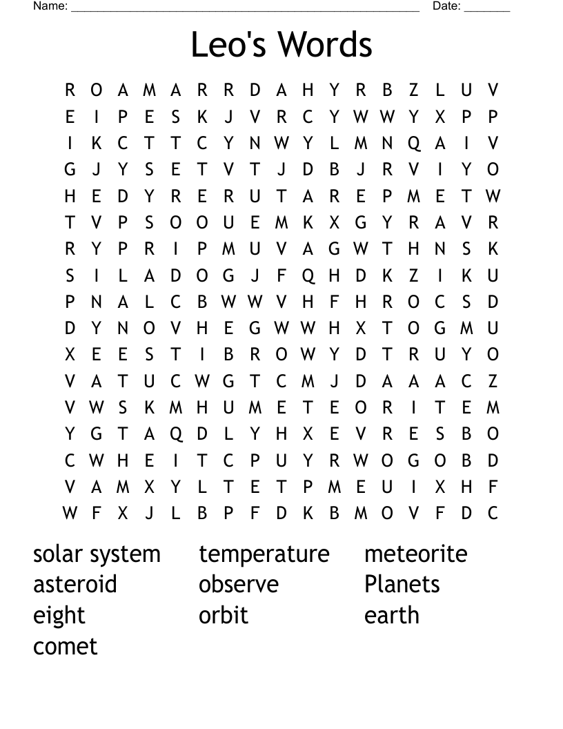 Leo's Words Word Search - WordMint