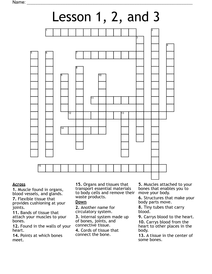 Lesson 1 2 And 3 Crossword WordMint