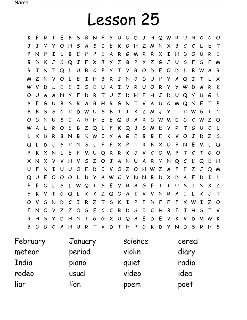 Desert 1 Word Search WordMint
