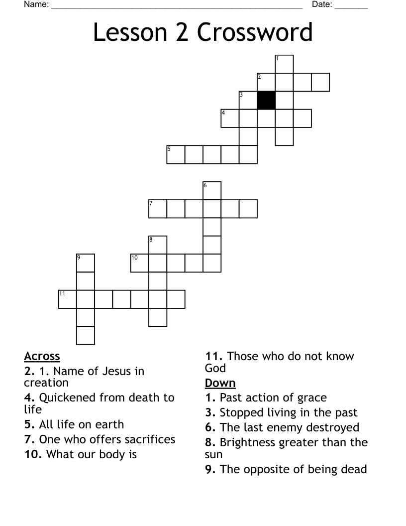 Lesson 2 Crossword - WordMint