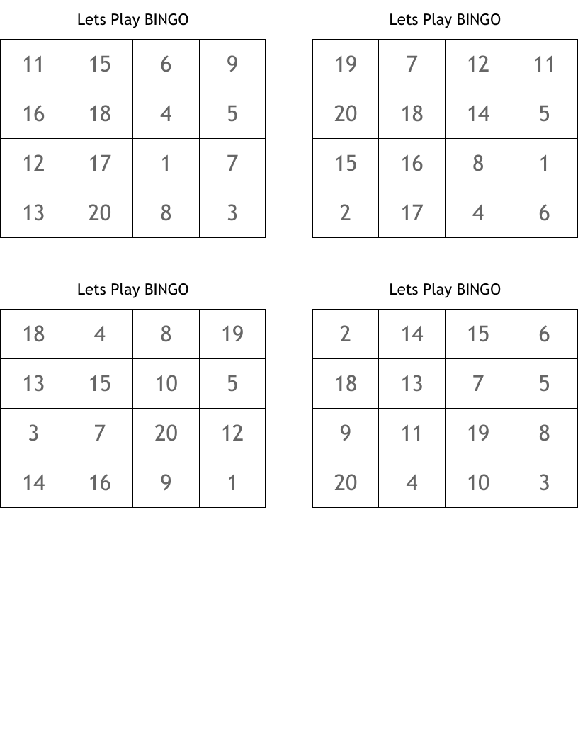 Lets Play BINGO - WordMint