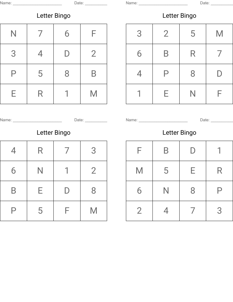Letter Bingo - WordMint