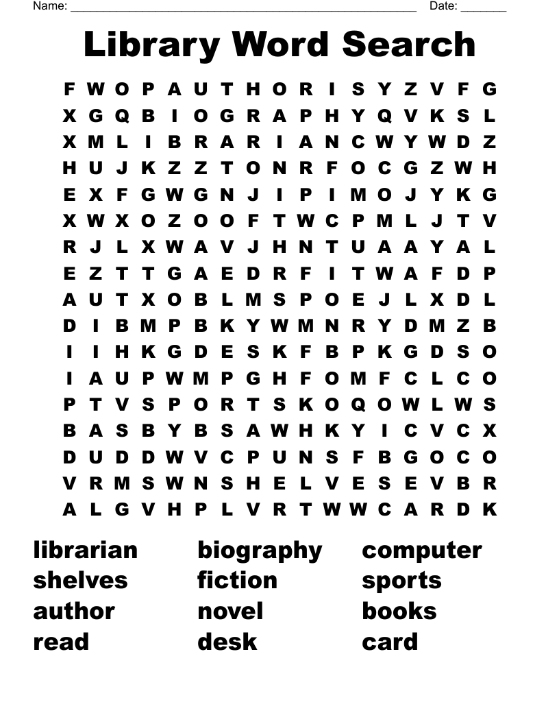 Library Word Search WordMint