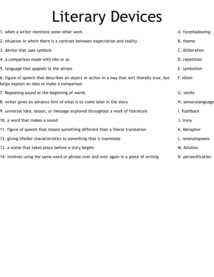 Literary Devices Worksheet WordMint literary-devices-worksheet-wordmint