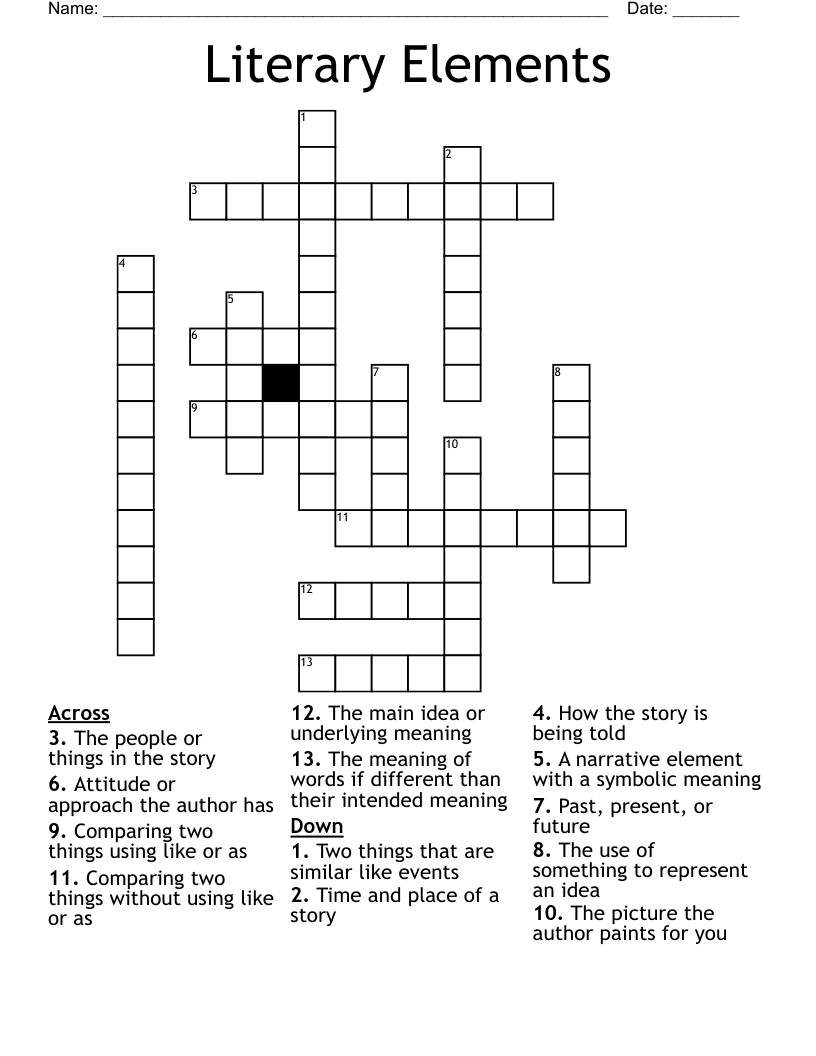 Literary Elements Crossword WordMint literary-elements-crossword-wordmint