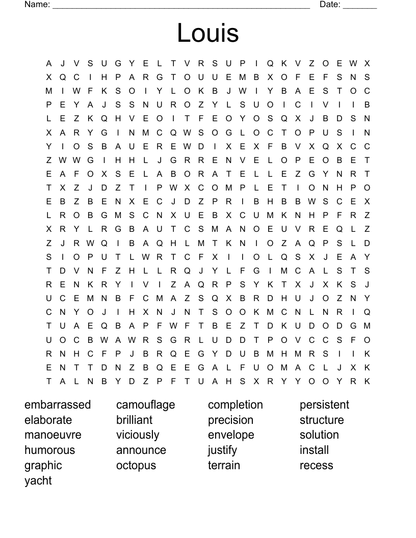 Louis Word Search - WordMint