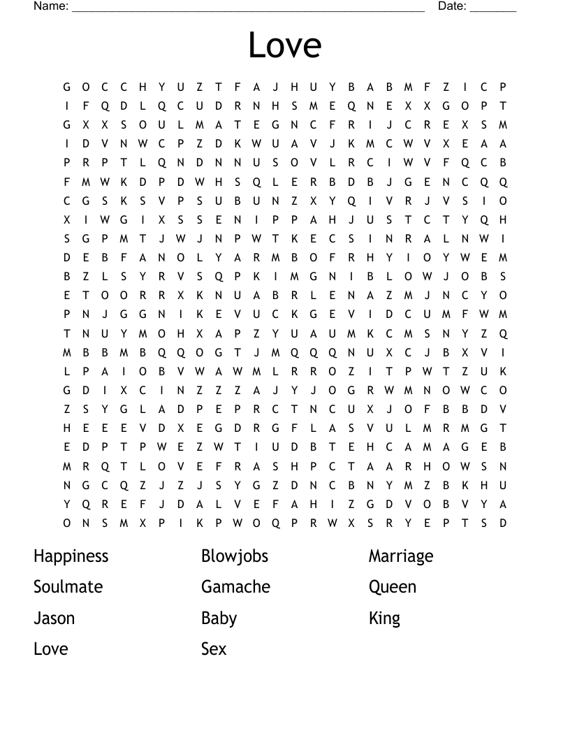 Love Word Search - WordMint