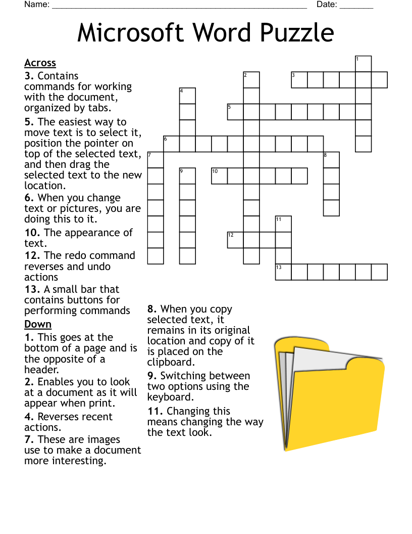 MS Word Vocabulary Crossword WordMint