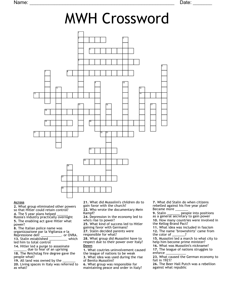 Interwar Period Word Search - WordMint