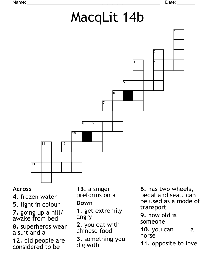 MacqLit 14b Crossword - WordMint