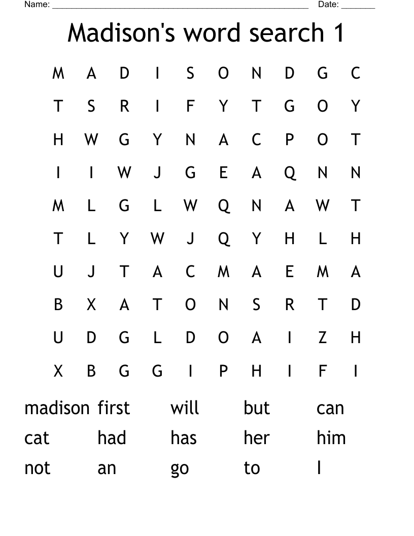 Madison's word search 1 - WordMint