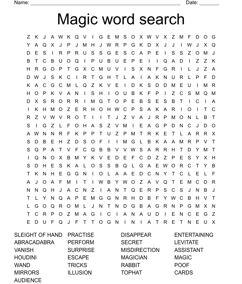 MAGIC Word Search - WordMint