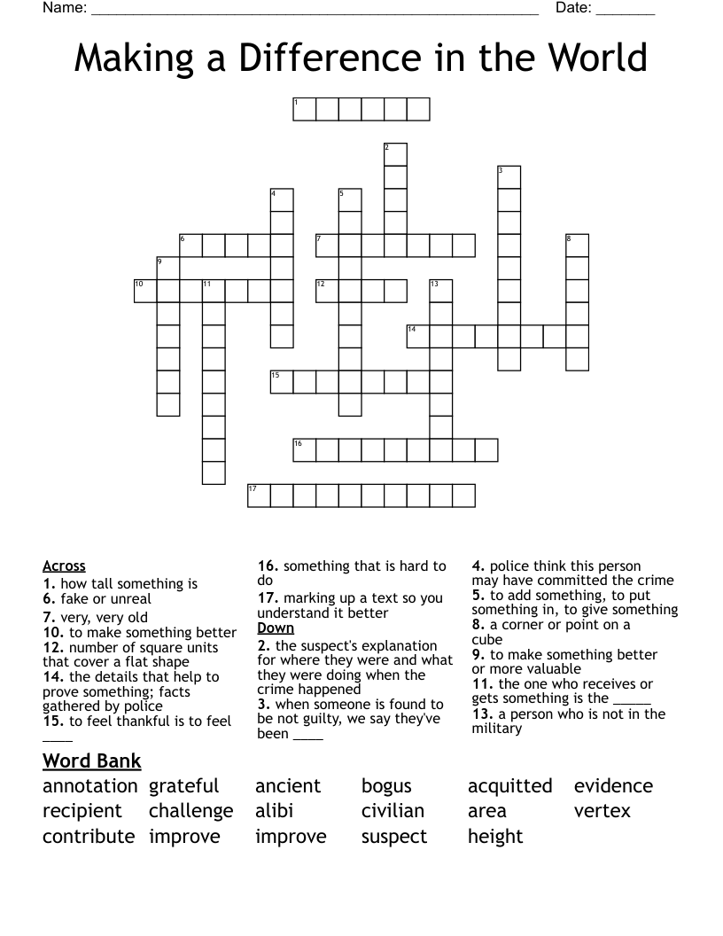 Making A Difference In The World Crossword WordMint making-a-difference-in-the-world-crossword-wordmint