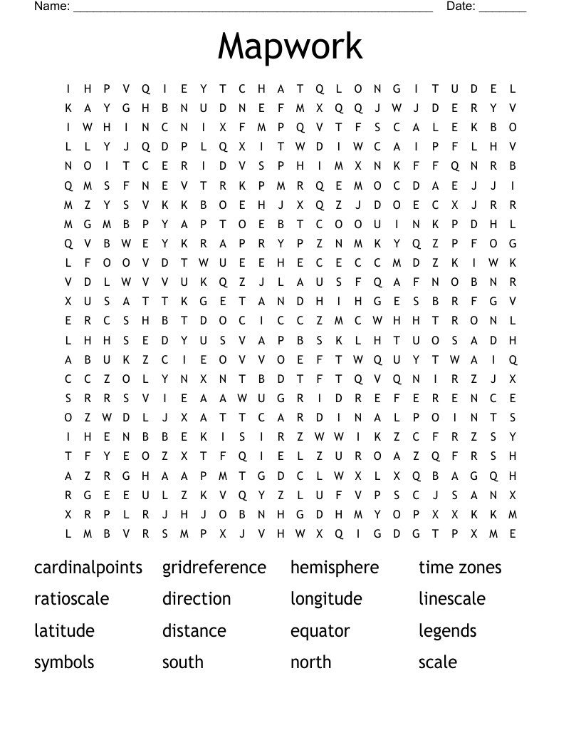 Mapwork Word Search - WordMint