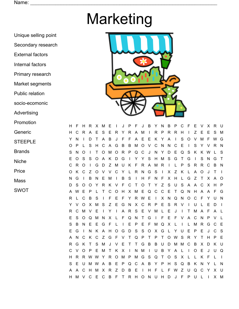 Marketing Word Search WordMint