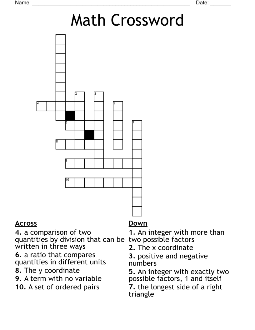 Math Crossword - WordMint