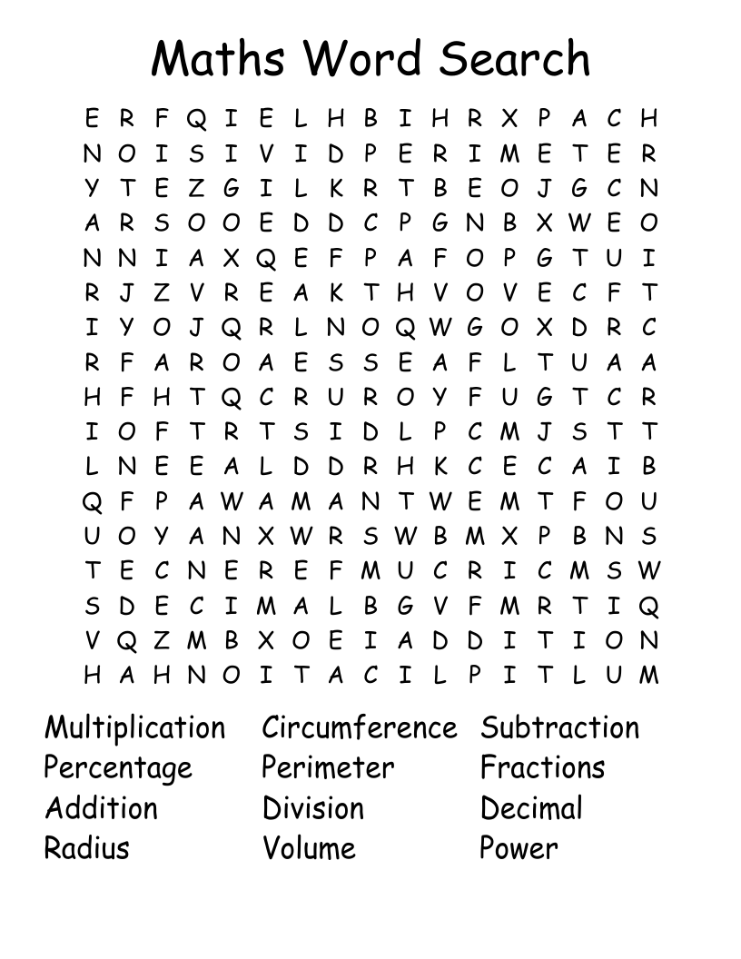 Math Word Search Puzzle By David Filipek Teachers Pay Teachers Gambaran