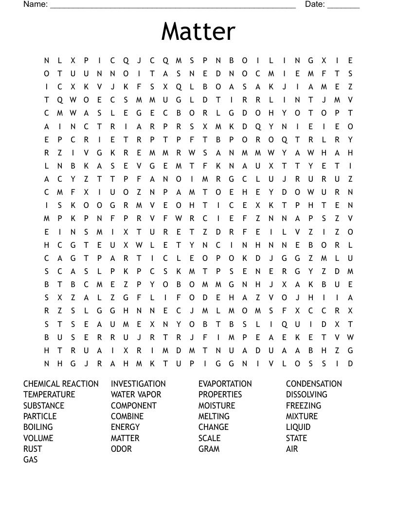 Matter Word Search - WordMint