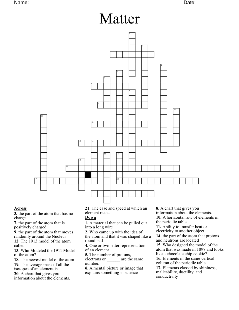 Matter Crossword - WordMint