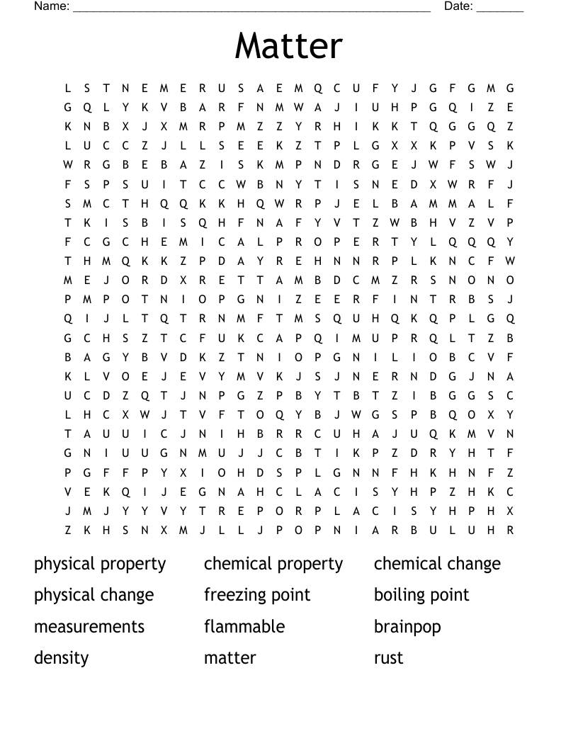 Matter Word Search - WordMint