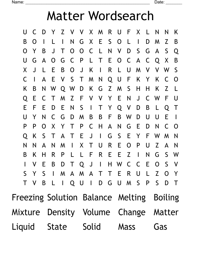 Matter Wordsearch - WordMint
