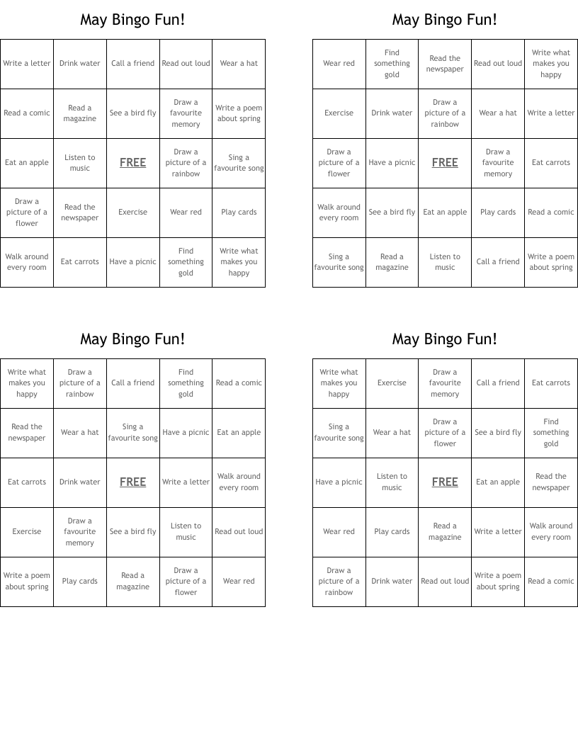 May Bingo Fun! - WordMint
