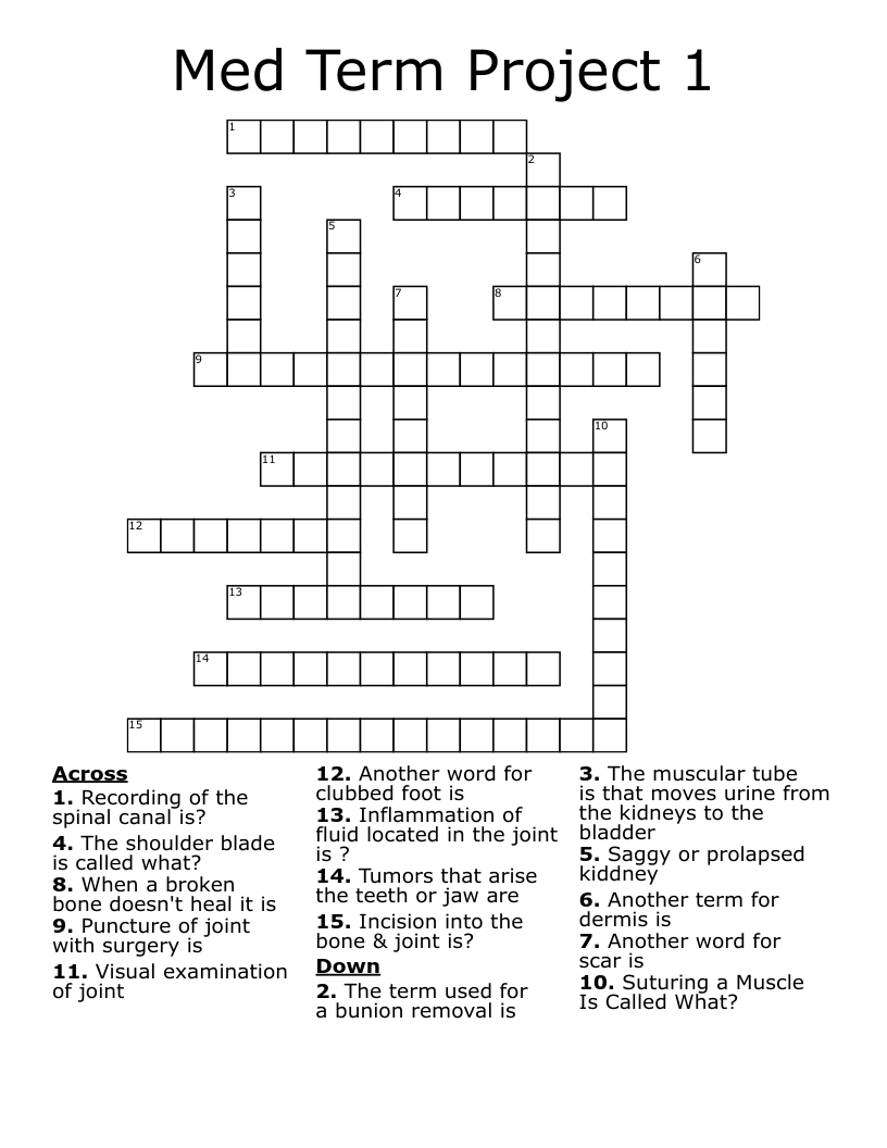 Med Term Project 1 Crossword WordMint
