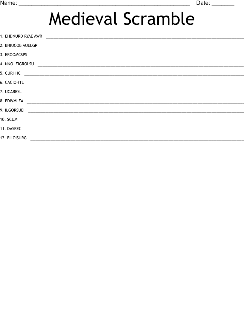 Medieval Scramble - WordMint