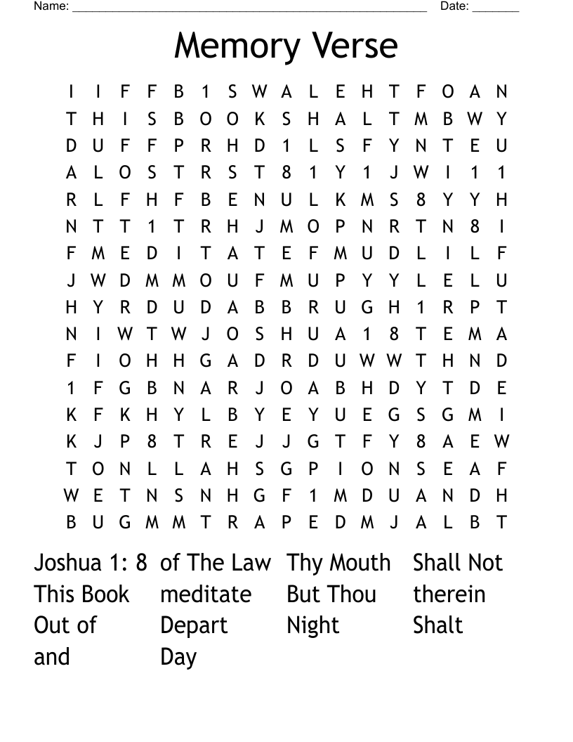Memory Verse Word Search - WordMint