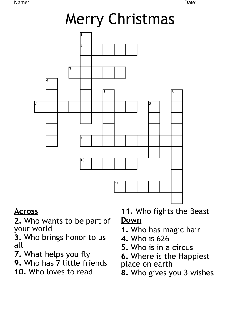 Merry Christmas Crossword - WordMint