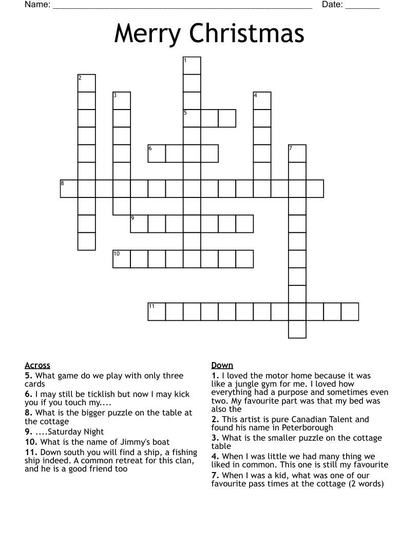 Merry Christmas Crossword - WordMint