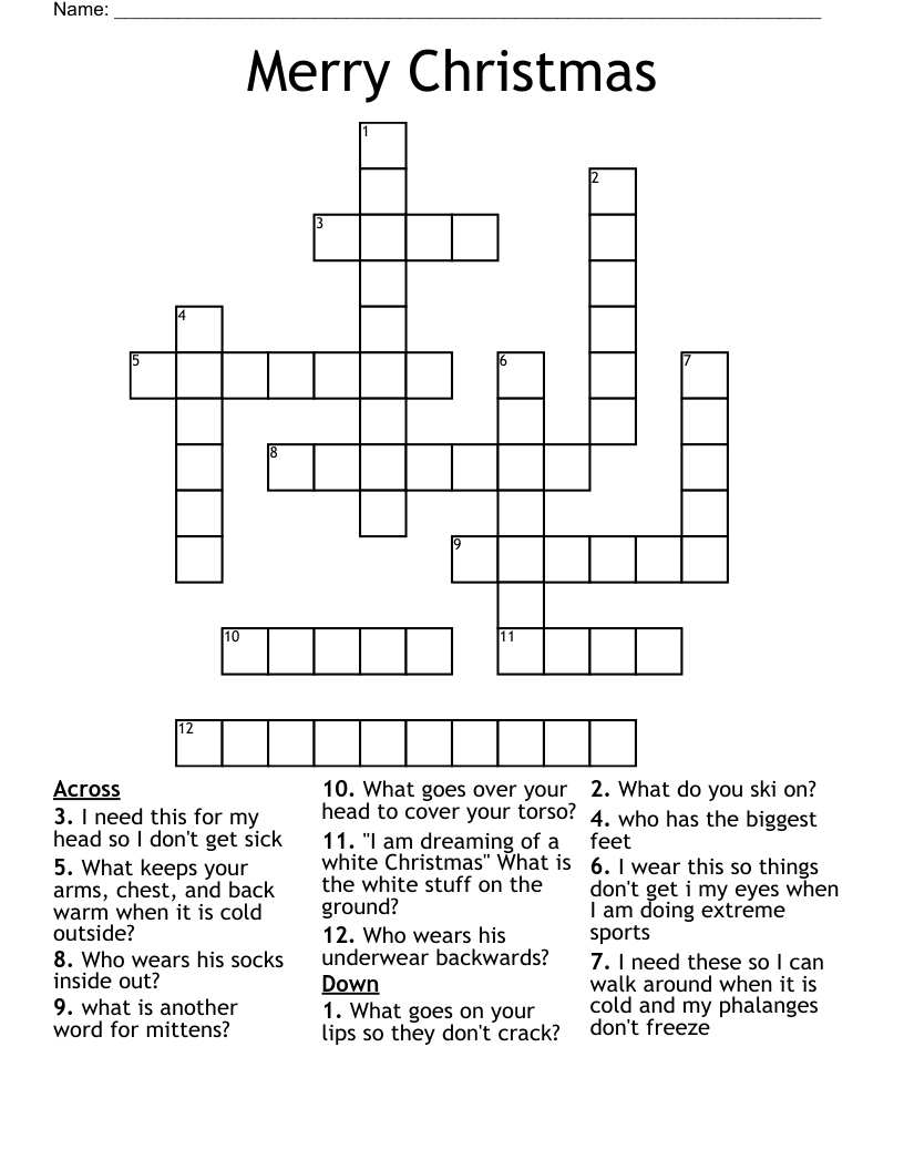 Merry Christmas Crossword - WordMint