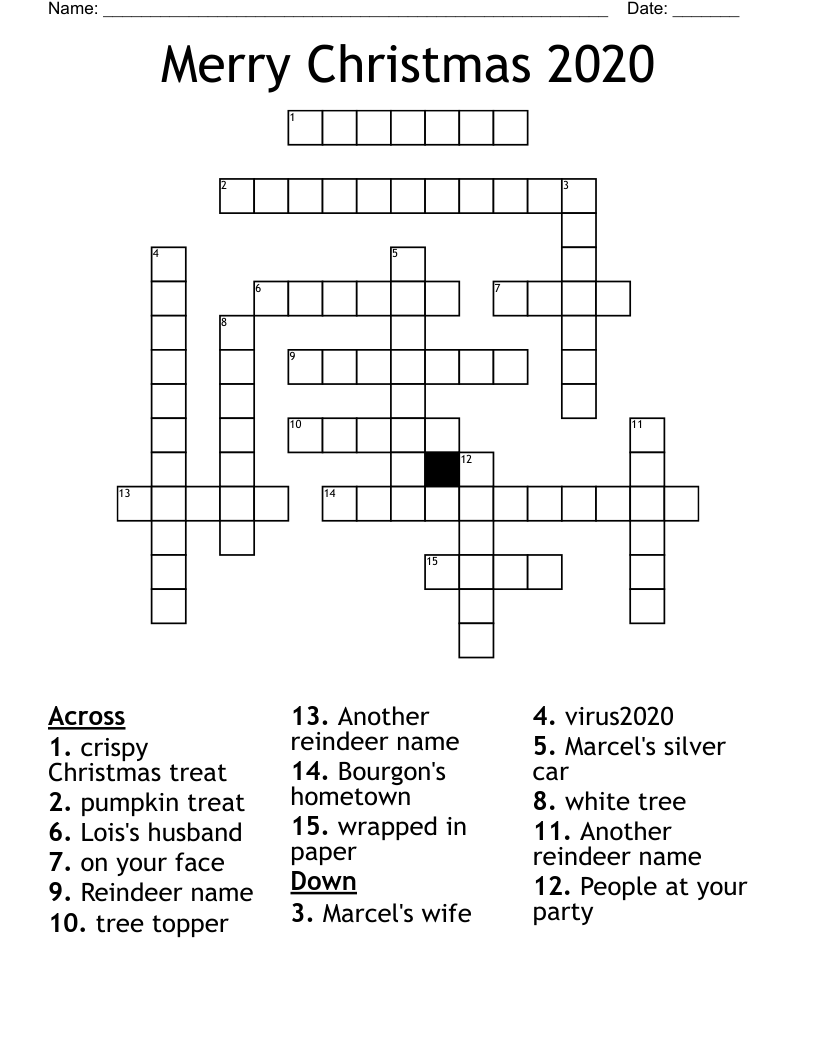 Merry Christmas 2020 Crossword - WordMint