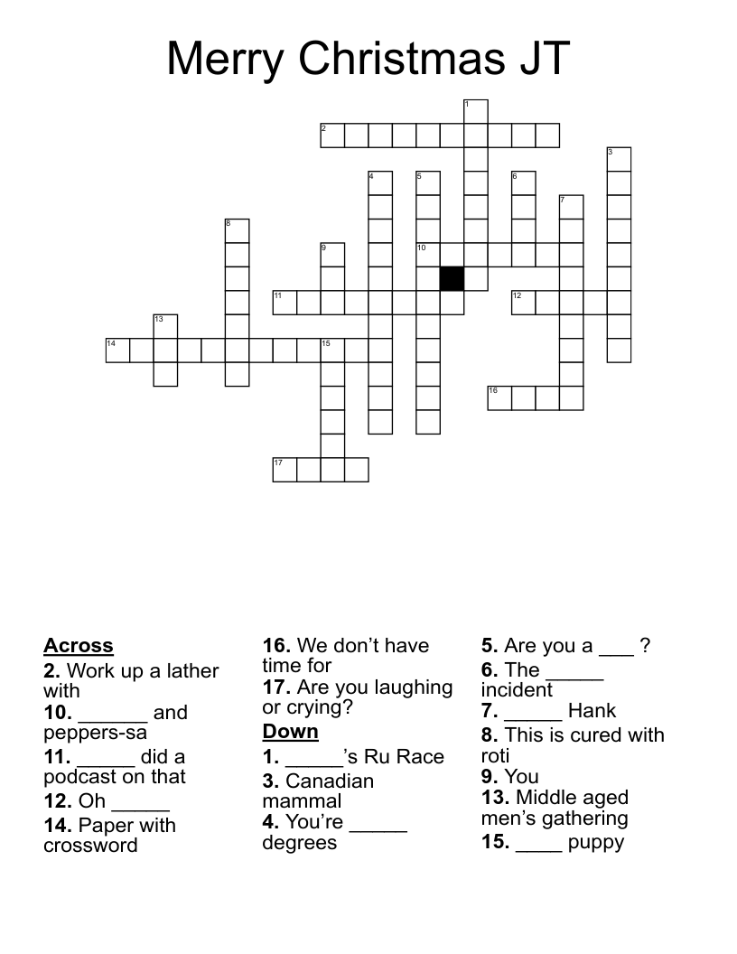 Merry Christmas JT Crossword - WordMint
