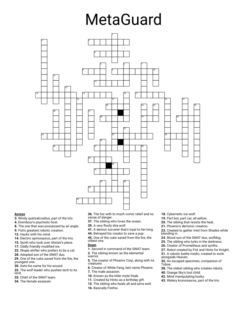 MetaGuard Crossword - WordMint