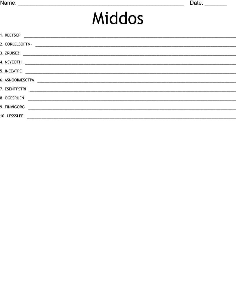 Middos Word Scramble - WordMint