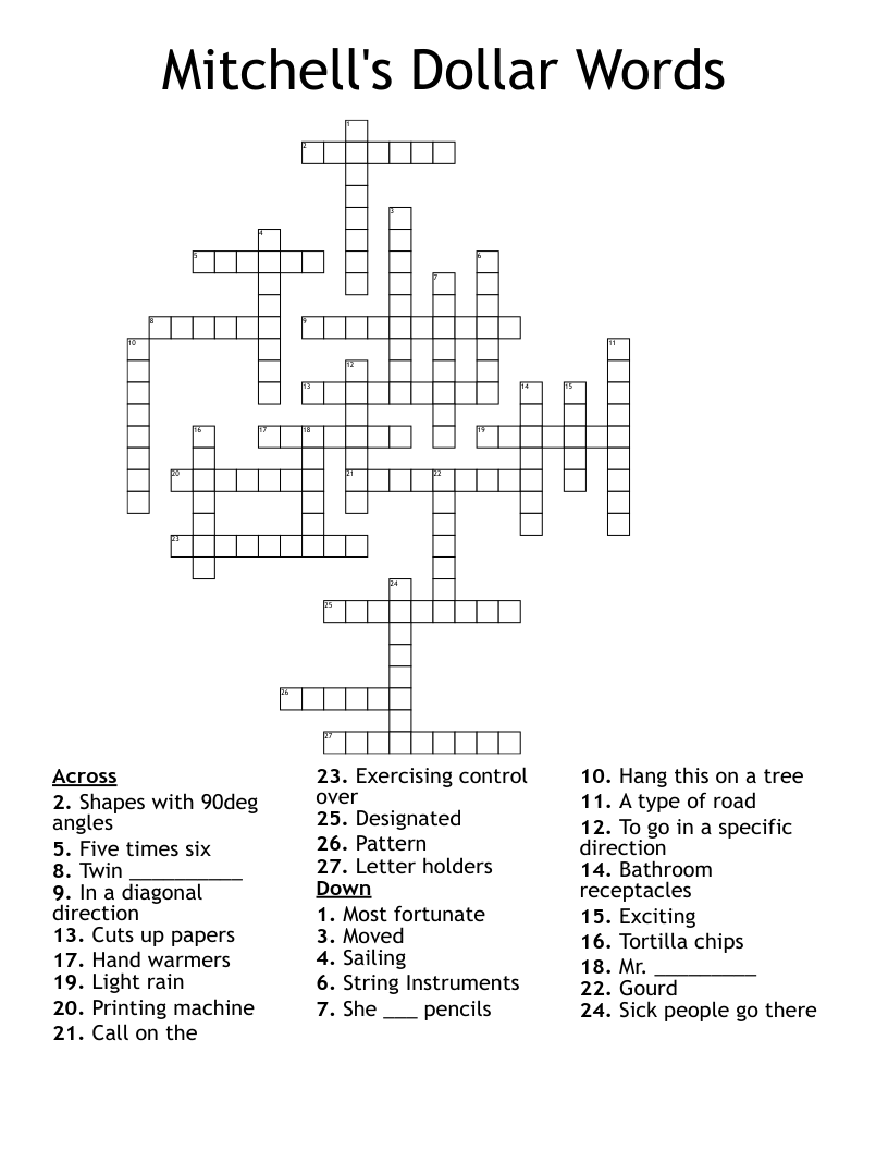 Mitchell s Dollar Words Crossword WordMint