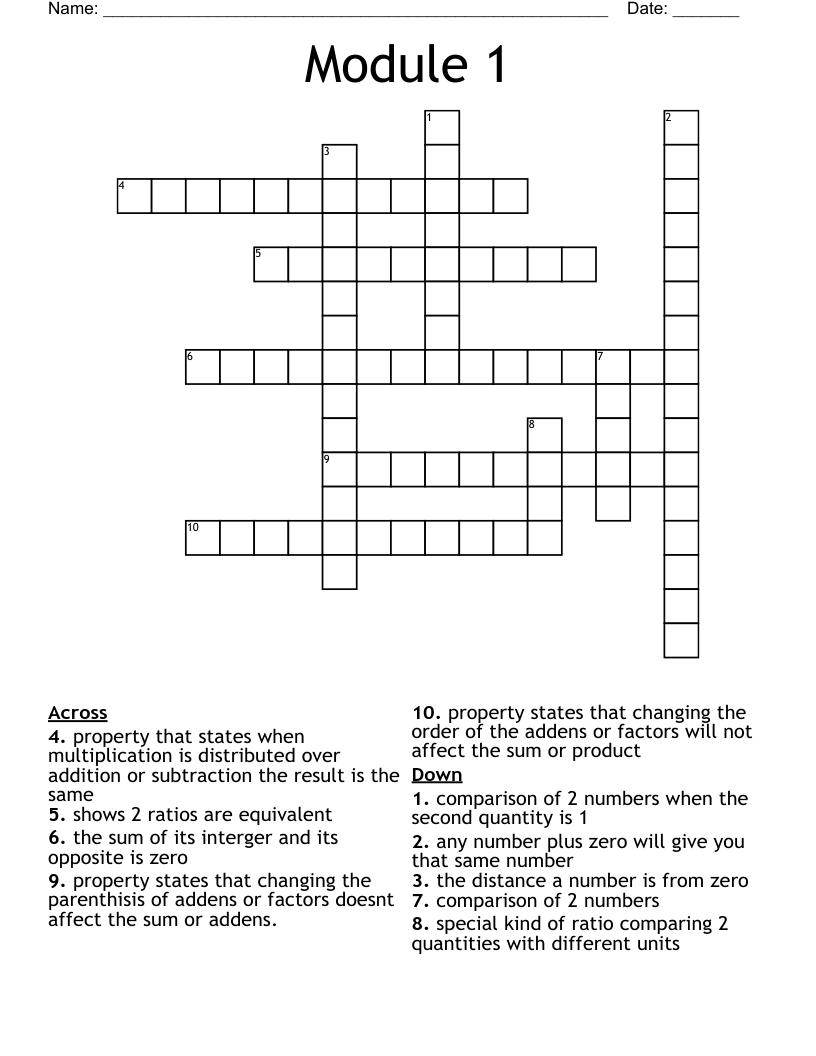 Module 1 Crossword - WordMint