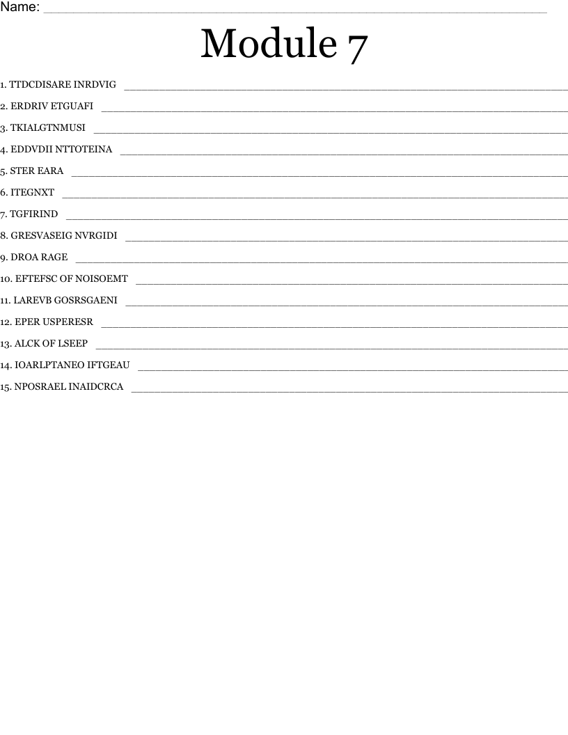 Module 7 Word Scramble - WordMint