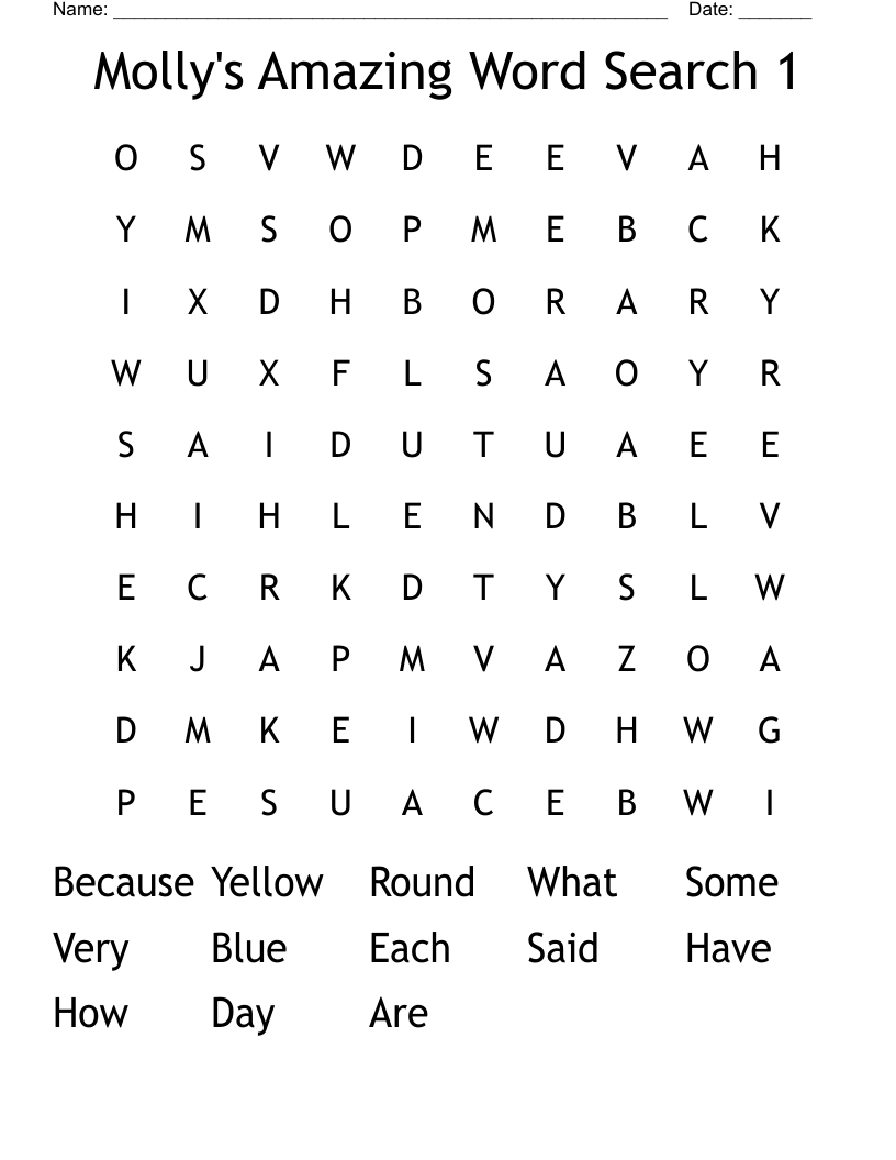 Molly's Amazing Word Search 1 - WordMint