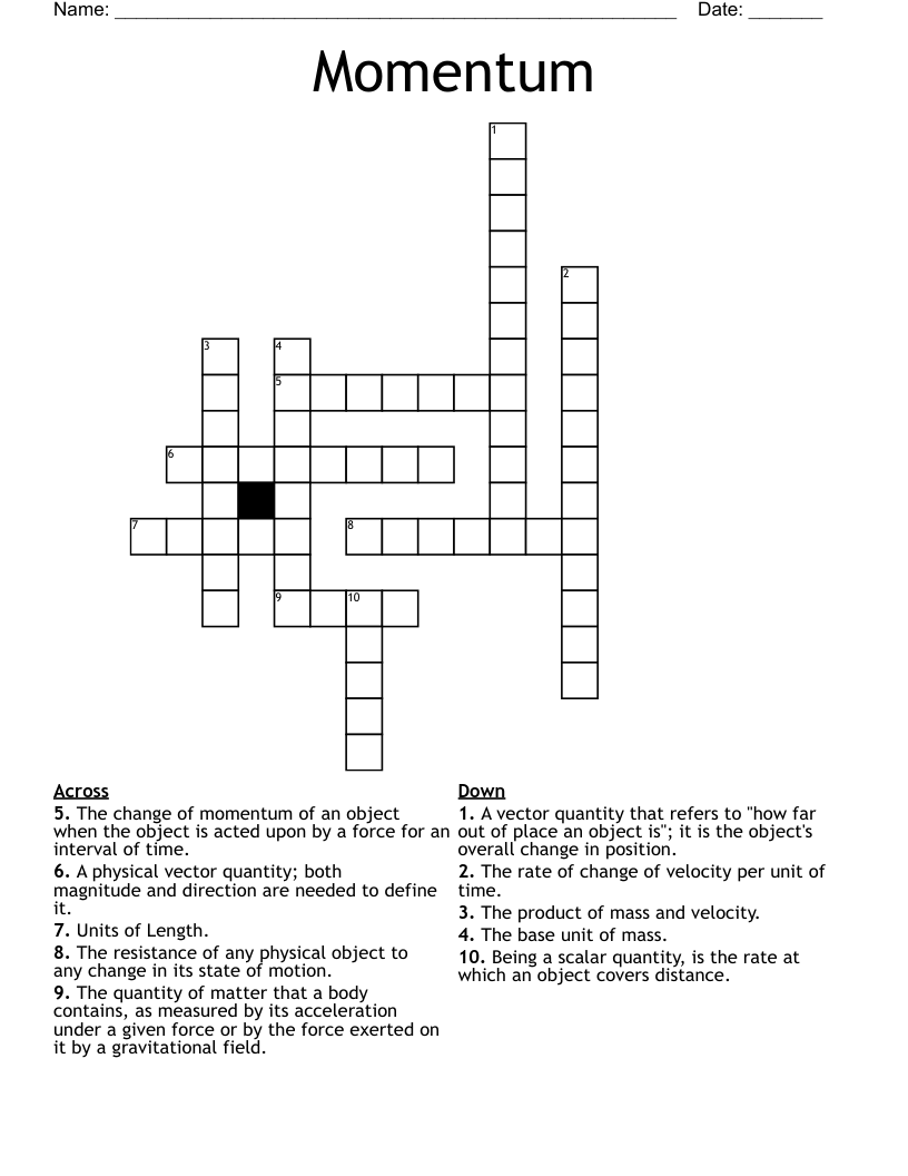 Momentum Crossword WordMint