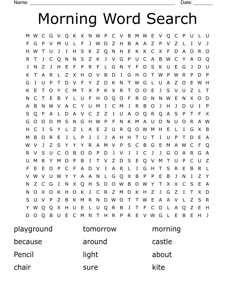 Morning Word Search - WordMint