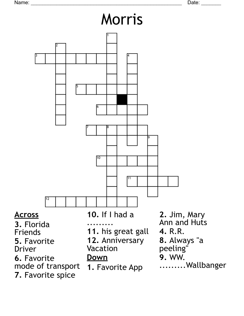 Morris Crossword - WordMint