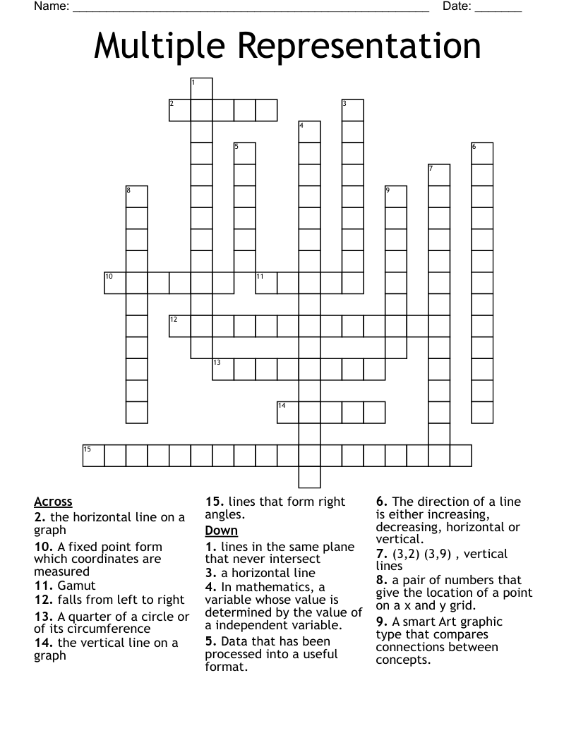 Multiple Representation Crossword WordMint